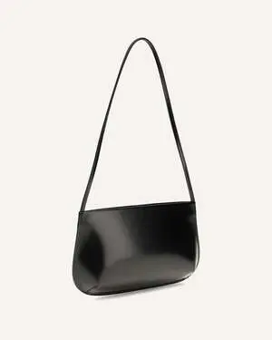 FANE Bra Brushed Leather Shoulder Bag - Black