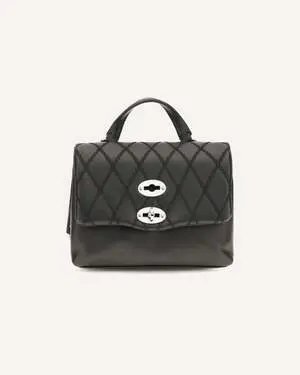 ZANELLATO Mini Postina Tramè Leather Top Handle Bag - Black