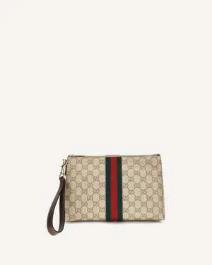 Gucci Small Gg Web Pouch - Beige