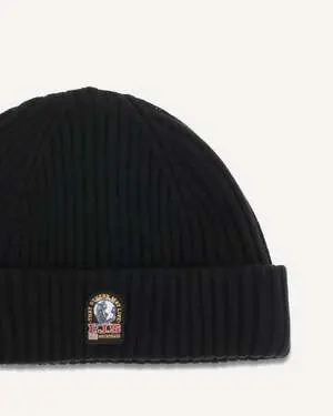 PARAJUMPERS Beanie In Ribbed Knit With Logo