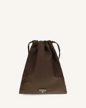 Prada Wish Re-nylon Clutch - Brown