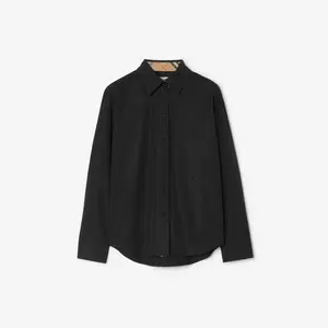 Burberry Classic Fit Cotton Poplin Shirt With Embroidered Knight Detail
