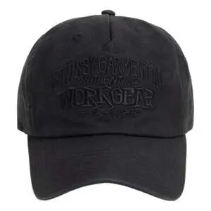 StÜssy Mid-depth Workgear Waxed Snapback Cap - Black