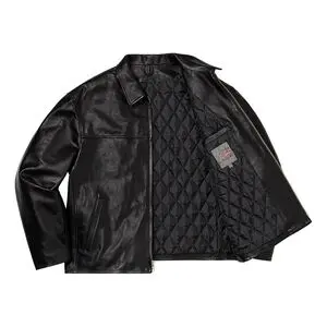 Supreme X Yohji Yamamoto Leather Work Jacket 'black White Red