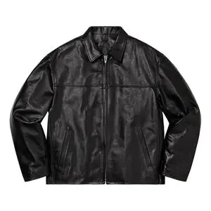 Supreme X Yohji Yamamoto Leather Work Jacket - Black/white/red