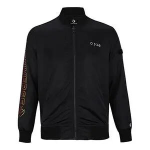 CONVERSE Casual Sports Stand Collar Baseball Jacket Asia Sizing - Black