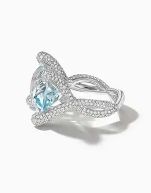 EMILY P. WHEELER Aquamarine And Diamond Twist Ring