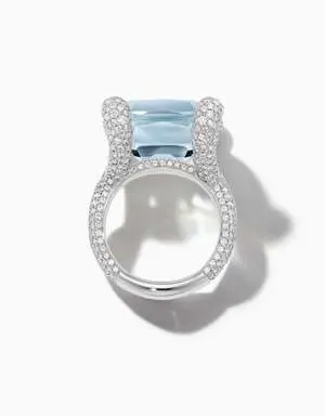 EMILY P. WHEELER Aquamarine And Diamond Twist Ring