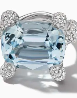 EMILY P. WHEELER Aquamarine And Diamond Twist Ring