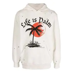 Palm Angels Gd Sunset Palm Hoody - Off White
