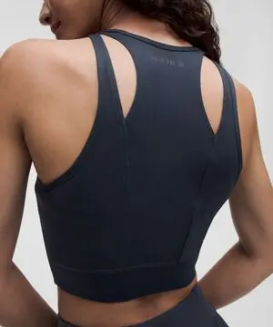 Lululemon Mesh Cut-out Cropped Tank Top - True Navy