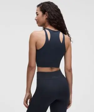 Lululemon Mesh Cut-out Cropped Tank Top - True Navy
