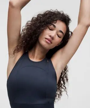 Lululemon Mesh Cut-out Cropped Tank Top - True Navy