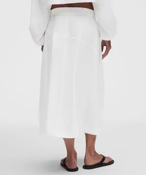 Lululemon Lululinen Adjustable-hem Maxi Skirt - White
