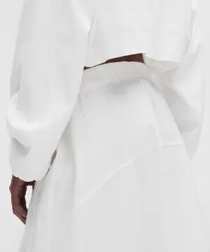 Lululemon Lululinen Adjustable-hem Maxi Skirt - White