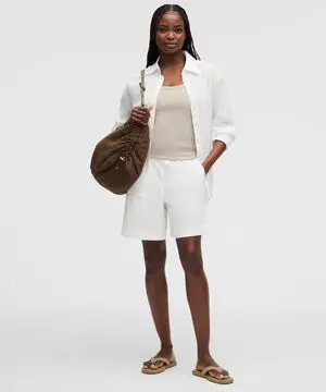 Lululemon Lululinen High-rise Relaxed-fit Short 7" White