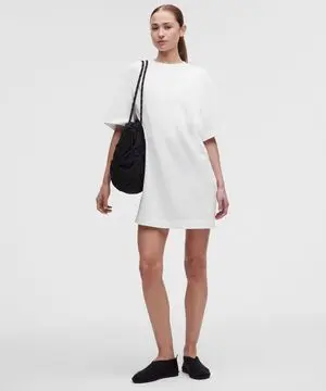 Lululemon Scuba Cotton Jersey T-shirt Dress - White