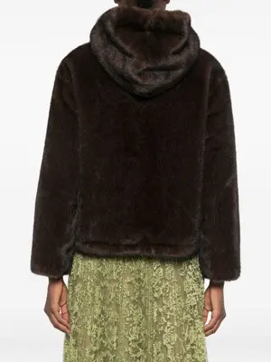 Ermanno Scervino Faux Fur Hooded Zip-up Jacket