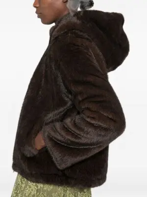 Ermanno Scervino Faux Fur Hooded Zip-up Jacket