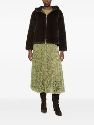 Ermanno Scervino Faux Fur Hooded Zip-up Jacket