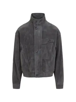 Giorgio Armani Suede Leather Jacket - Black