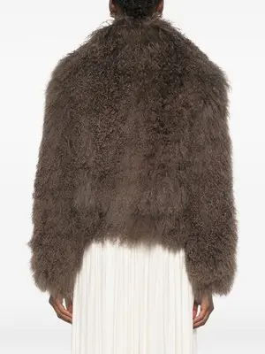 MARTHA LOUIS Shearling-effect Cropped Jacket