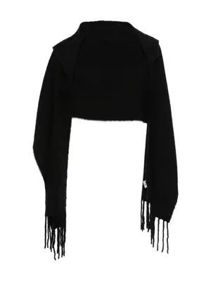 Destin Opus Wool Hooded Scarf - Black