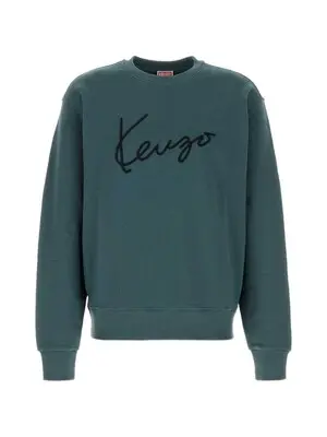 Kenzo Logo Cotton Sweatshirt - Sky Blue