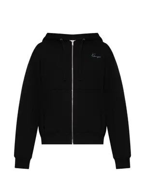 Kenzo Logo Cotton Hoodie - Black