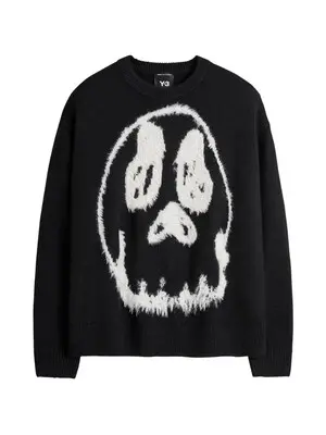 Y3 Wool Blend Crenwneck Sweater - Black