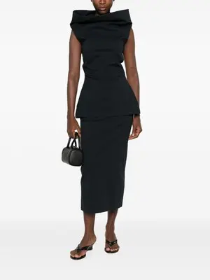 Issey Miyake Cotton Blend Midi Skirt