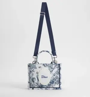 Dior Mini Book Tote With Strap - White