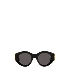 Loewe Full Frame Oval Sunglasses With Gold Tone Anagram Detail