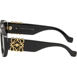 Loewe Full Frame Oval Sunglasses With Gold Tone Anagram Detail
