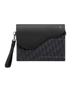 Dior Saddle A5 Triangle Pouch - Black