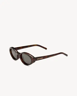 Saint Laurent Tortoiseshell Oval Sunglasses - Light Havana
