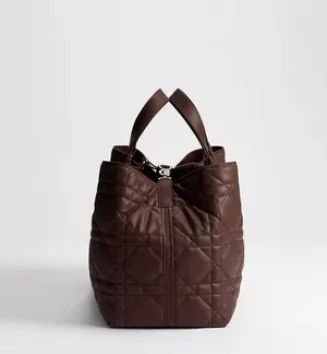 Dior Large Quilted Calfskin Tote Bag With Cd Clasp
