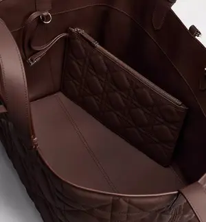 Dior Large Quilted Calfskin Tote Bag With Cd Clasp