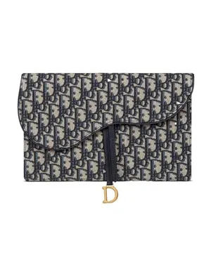 Dior Saddle Pouch In Oblique Jacquard