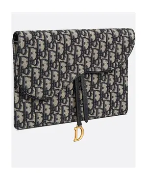 Dior Saddle Pouch In Oblique Jacquard