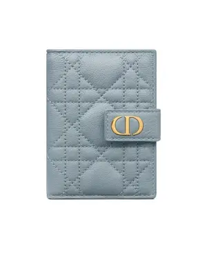 Dior Diorcaro Vertical Card Holder - Cloud Blue