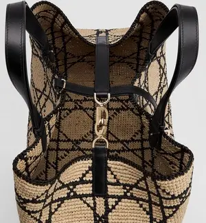Dior Large Tuile De Jouy Raffia Tote Bag