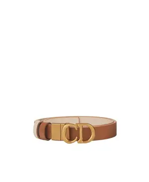 Dior Reversible Saddle Belt - Nude
