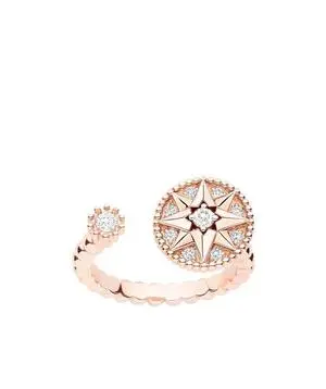 Dior Rose Des Vents Ring In Rose Gold And Diamonds - Yellow