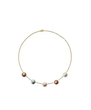 Dior Rose Des Vents Necklace In Gold With Diamonds And Enamel