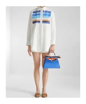 Fendi Long Sleeve Shirt With Venetian Stripe Detail - White
