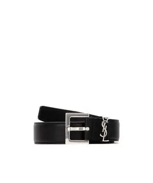 Saint Laurent Leather Belt With Logo Detail