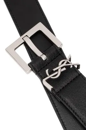 Saint Laurent Leather Belt With Logo Detail