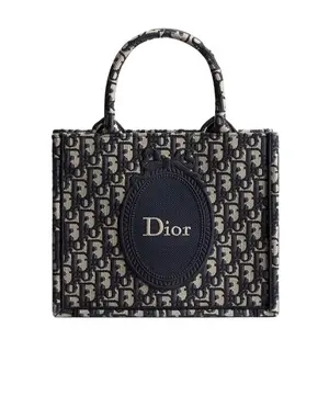 Dior Small Book Tote With Strap - Blue