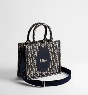 Dior Small Book Tote With Strap - Blue
